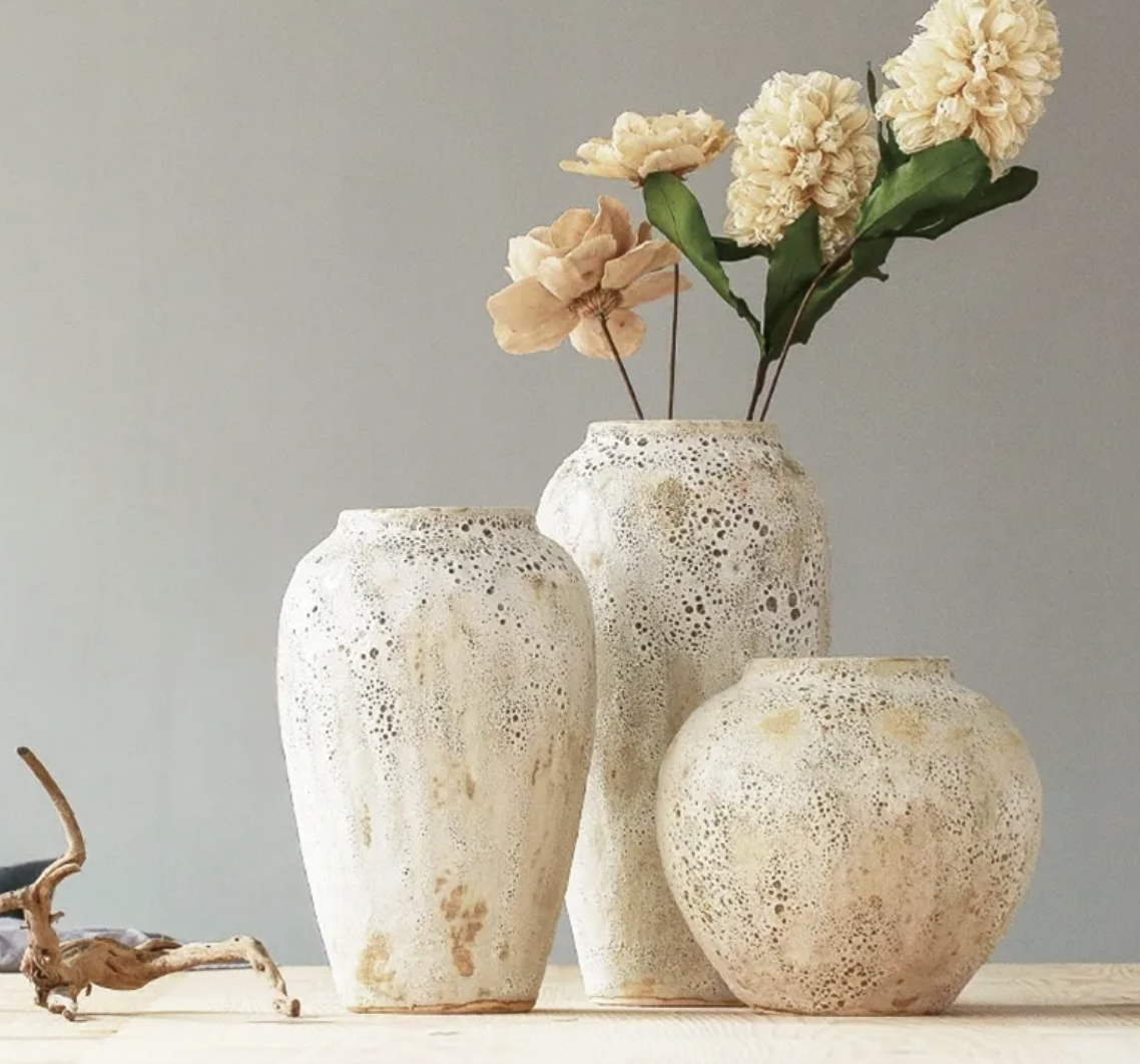 Rustic Weathered Cream Vase - Meizon